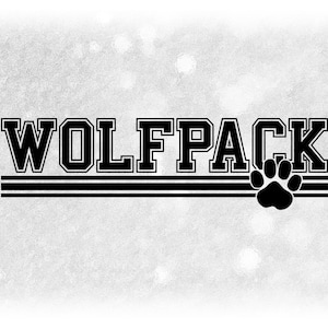 Sports Clipart: Black Bold "wolfpack" Team Mascot Name in Varsity Style ...