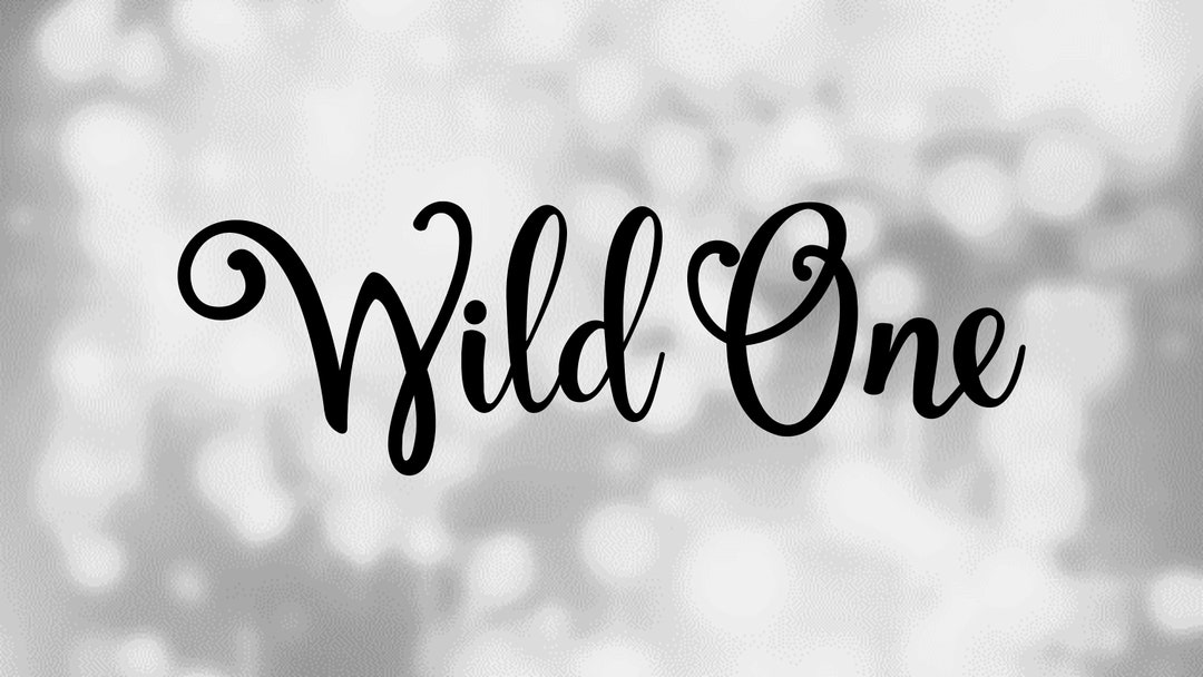 Funny Saying Clipart: Script Words wild One in Bold Handwriting Style ...