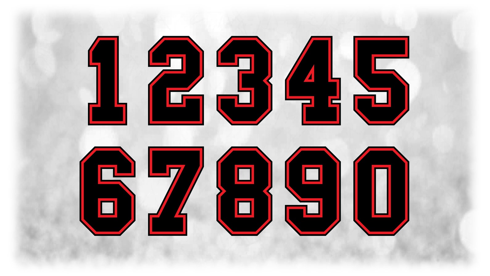 Sports: Jersey Number Templates Grouped on ONE Single Sheet - Etsy