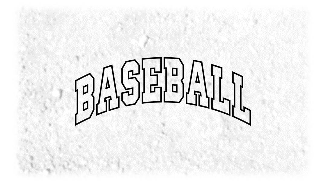 Sports Clipart: Arched Black Bold Outline Word "baseball" in College ...