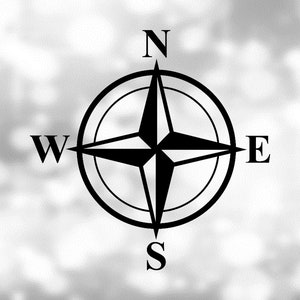 Shape Clipart: 4-point Compass W/ Star, Concentric Circles, and North ...
