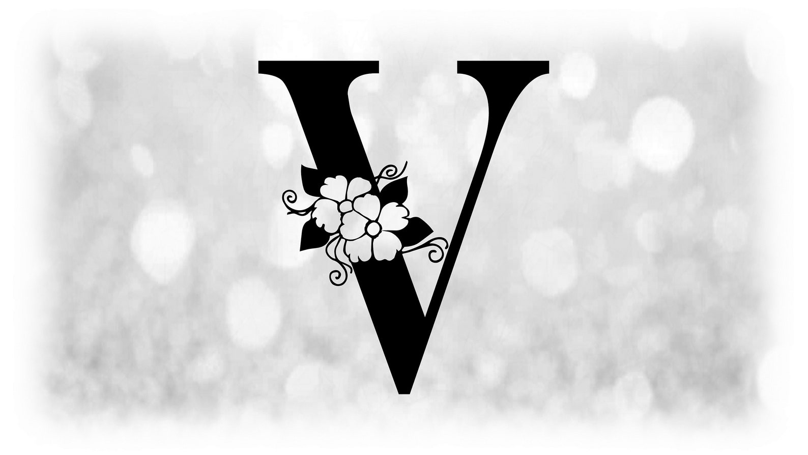 Word Clipart: Black Formal Capital Letter v With - Etsy