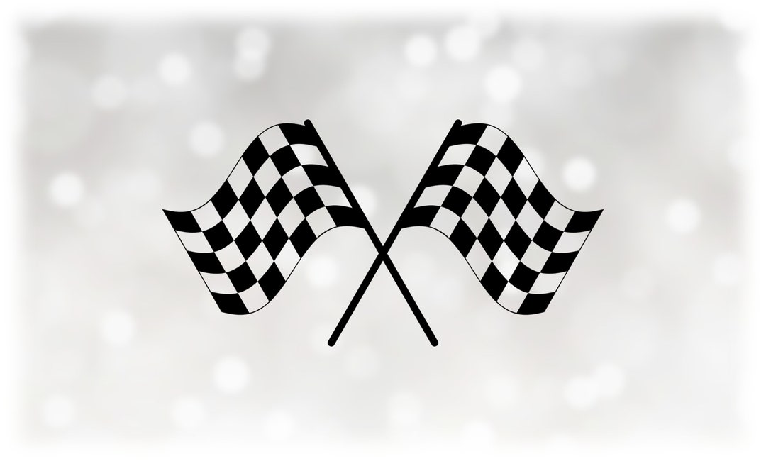 Car/automotive Clipart: Crossed Black Checkered Racing Flags for Track ...