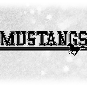 Sports Clipart: Black Bold "mustangs" Team Name in Varsity Style Above ...