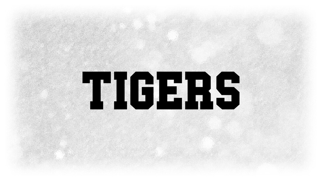Sports Clipart: Black Bold "tigers" Team Mascot Name in College Varsity ...