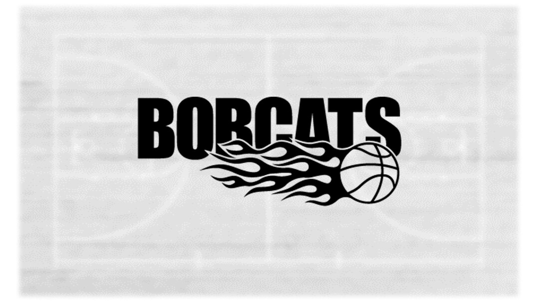 Sports Clipart: Black Bold Team Mascot Name "bobcats" and Basketball ...