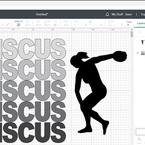Sports Clipart: Track & Field Gray Shaded Words discus With Black ...