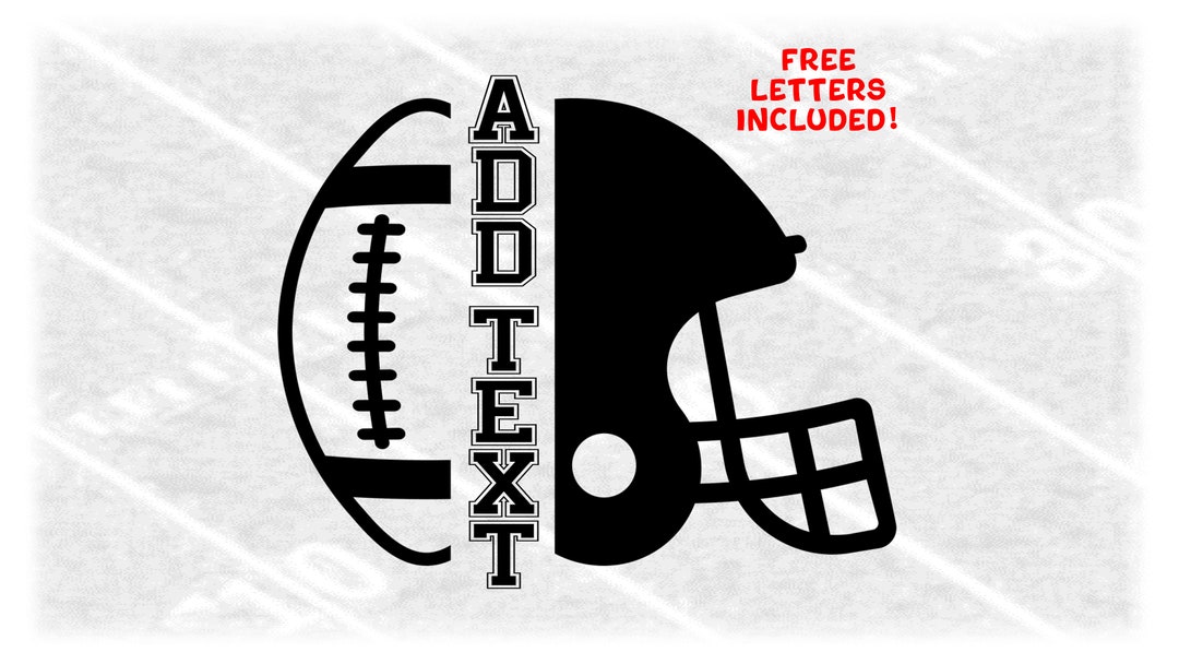 Sports Clipart: Black Half Football and Helmet Split Name Frame to ...