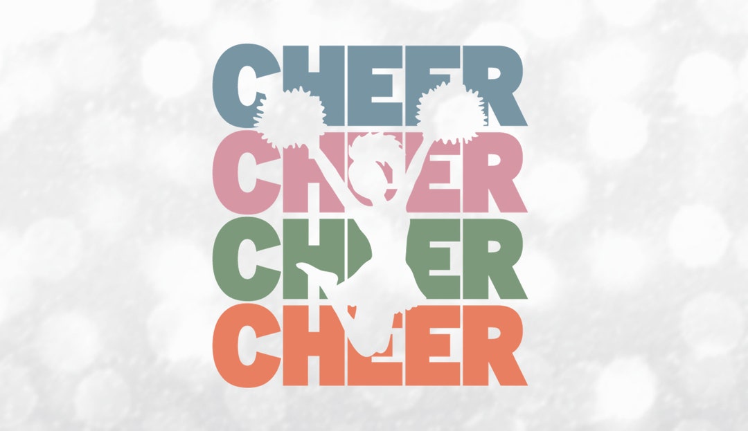 Sports Clipart: Color Words cheer With Cutout of Cheerleader Silhouette ...