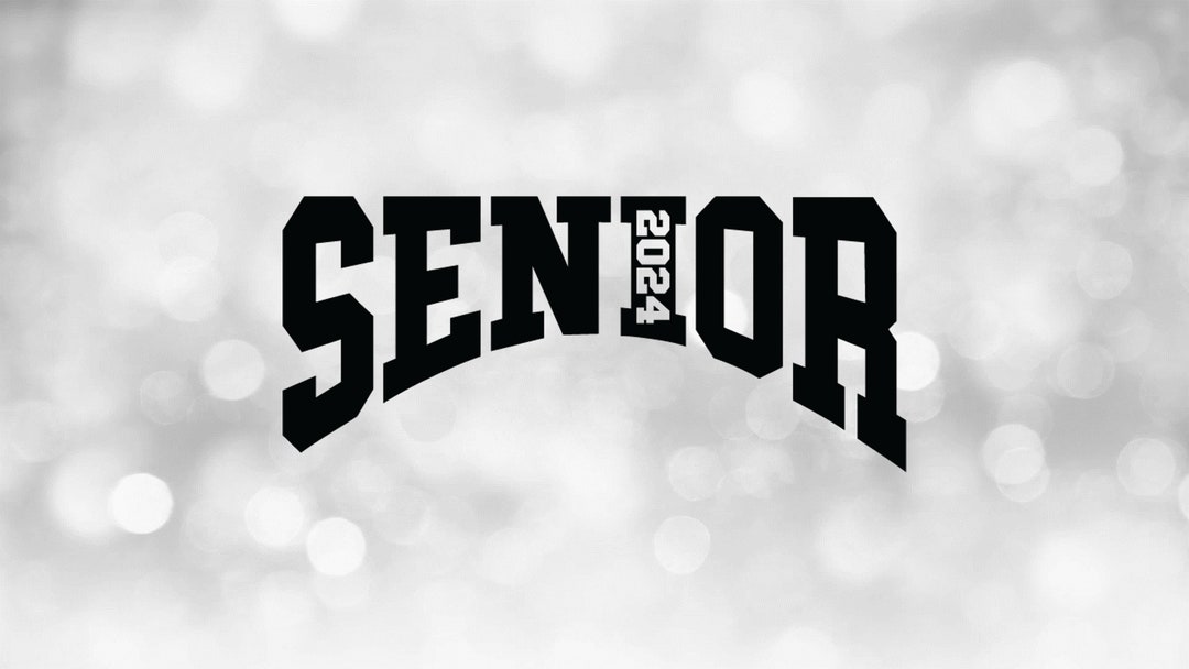 Sports Clipart: Black Arched Flat Top Word senior - Etsy