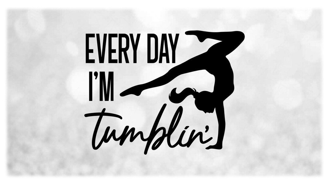 Sports Clipart: Black Gymnastics Silhouette in Handspring Tumbling Pose ...