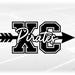 Sports Clipart: Thick Black Varsity Letters "xc" With Arrow for Cross ...