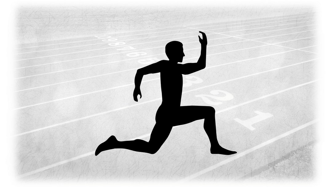 Sports Clipart: Black Track & Field Triple Jump Event Silhouette W ...