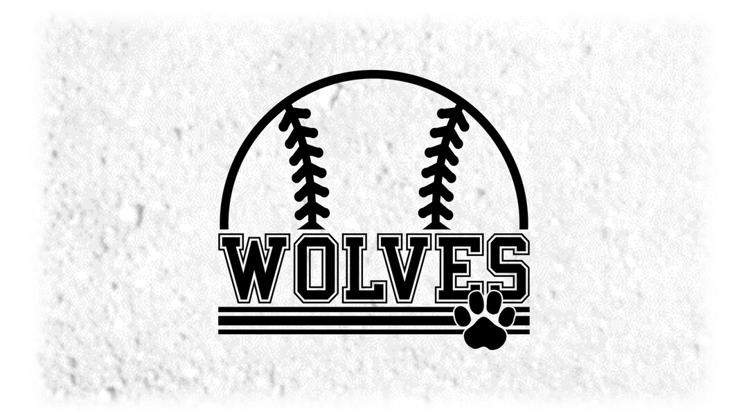 Sports Clipart: Black Half Baseball/softball With "wolves" Team Name in ...
