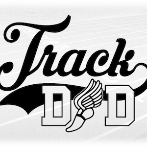 Sports Clipart: Black Words "track Dad" in Baseball Swoosh Style W ...