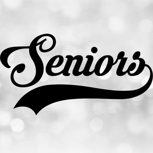 Inspirational Clipart: Bold Black Fancy Script Word seniors in Baseball ...