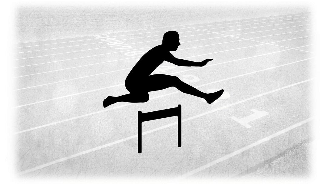 Sports Clipart: Black Track & Field Silhouette of Male/boy Hurdler ...
