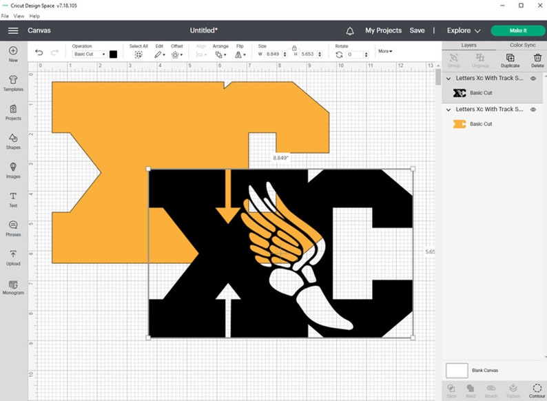 Sports Clipart: College Style Letters "xc" for Cross Country W/ Winged ...
