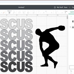 Sports Clipart: Track & Field Gray Shaded Words discus With Black Male ...