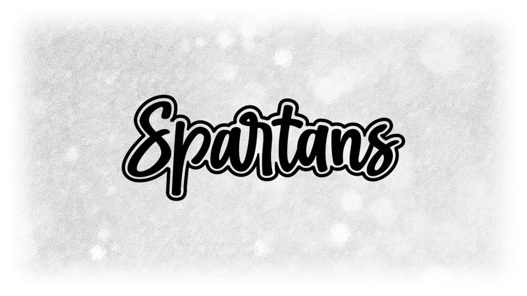Sports Clipart: Black Bold "spartans" Team Name in Fun Script Style ...