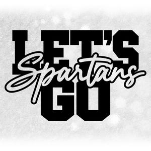 Sports Clipart: Black Capitalized Words Let's Go with Cutout Script ...