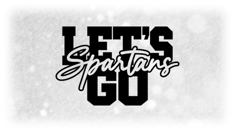 Sports Clipart: Black Capitalized Words "let's Go" With Cutout Script ...