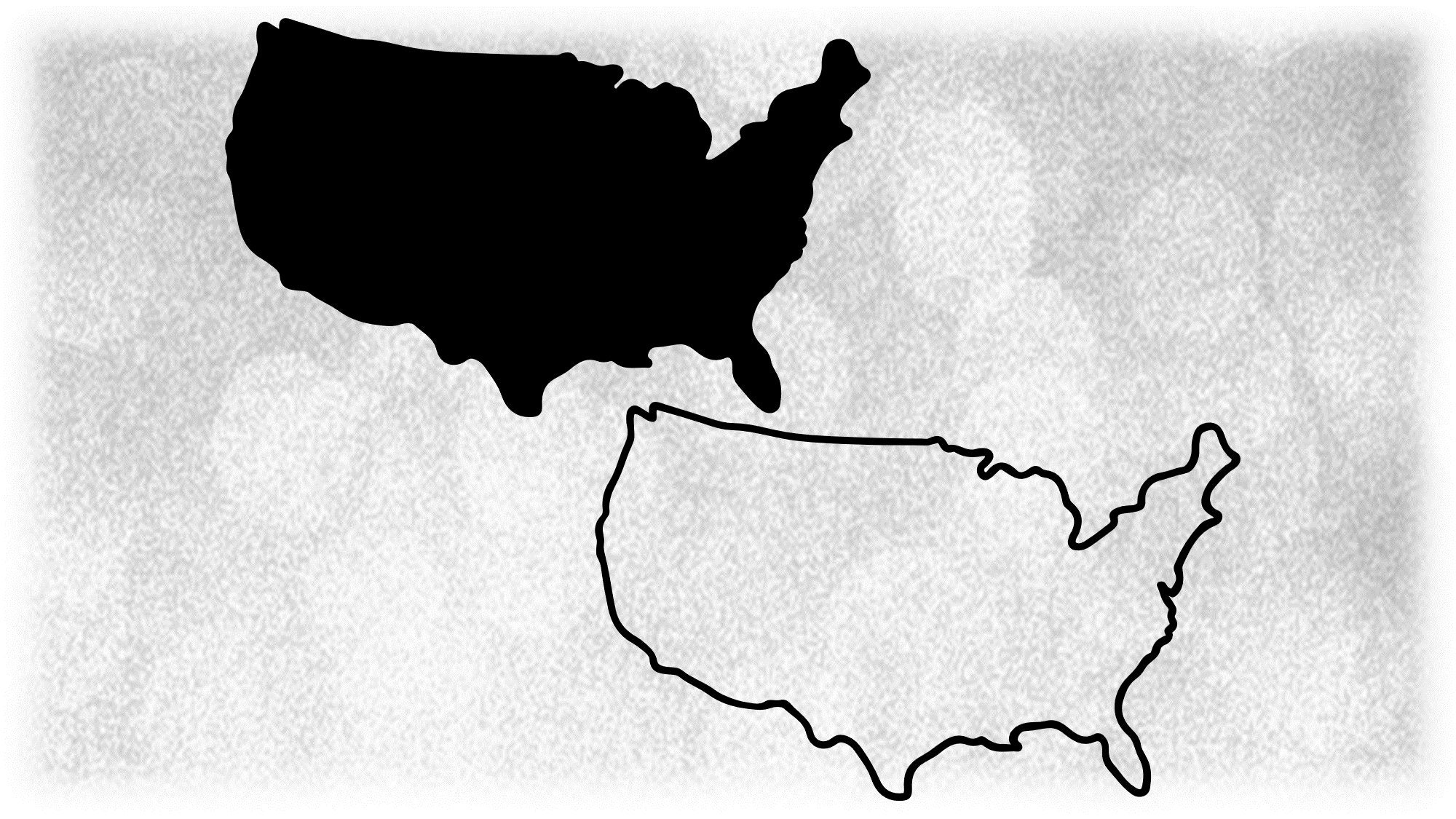 Geography Clipart: USA United States of America Simple Black - Etsy