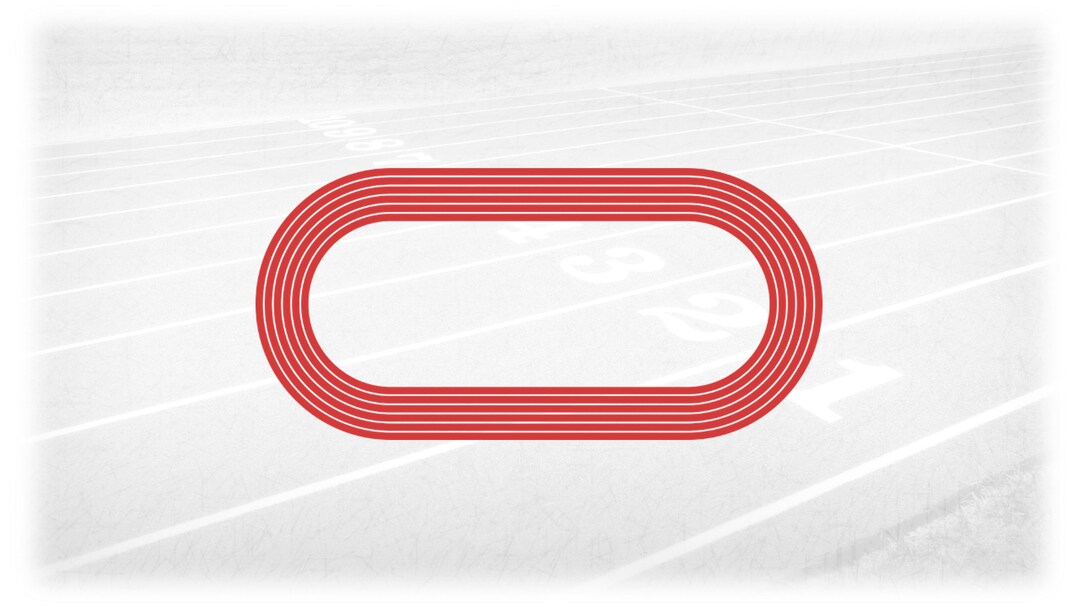 Sports Clipart: Brown/red Running Track to Scale With Six Lanes for ...