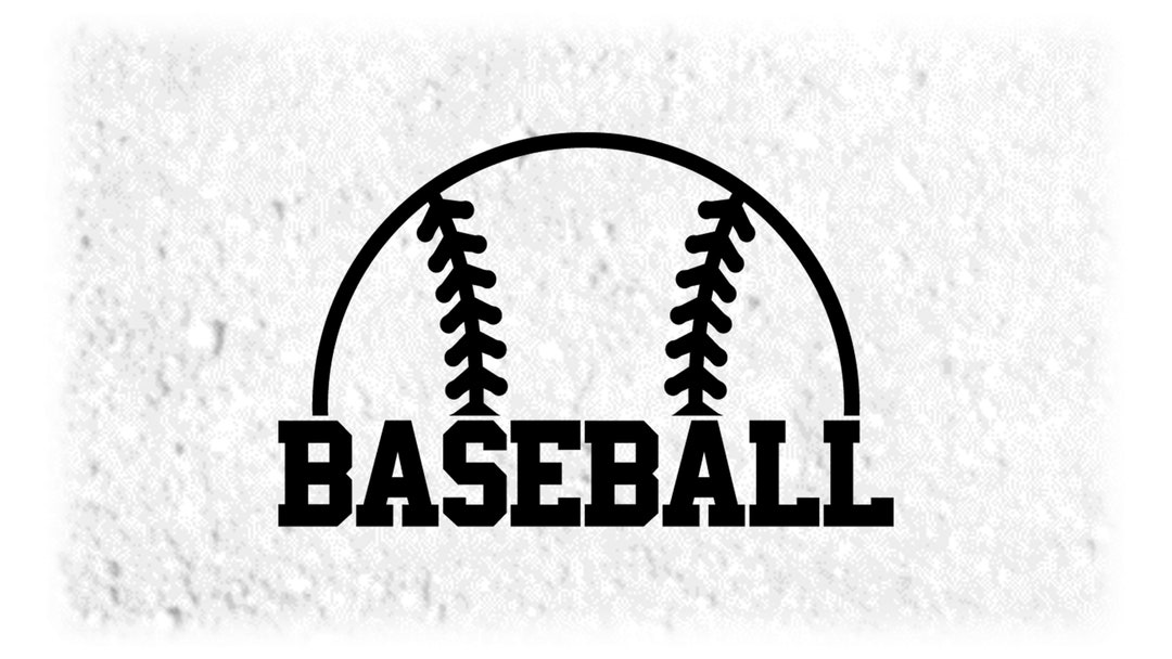 Sports Clipart: Black Half Baseball Silhouette With Word "baseball" in ...