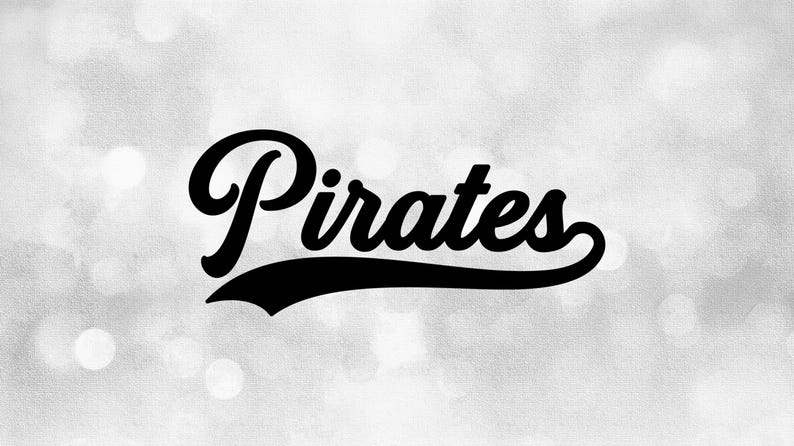 Sports Clipart: Black "pirates" Team Mascot Name in Baseball Type ...
