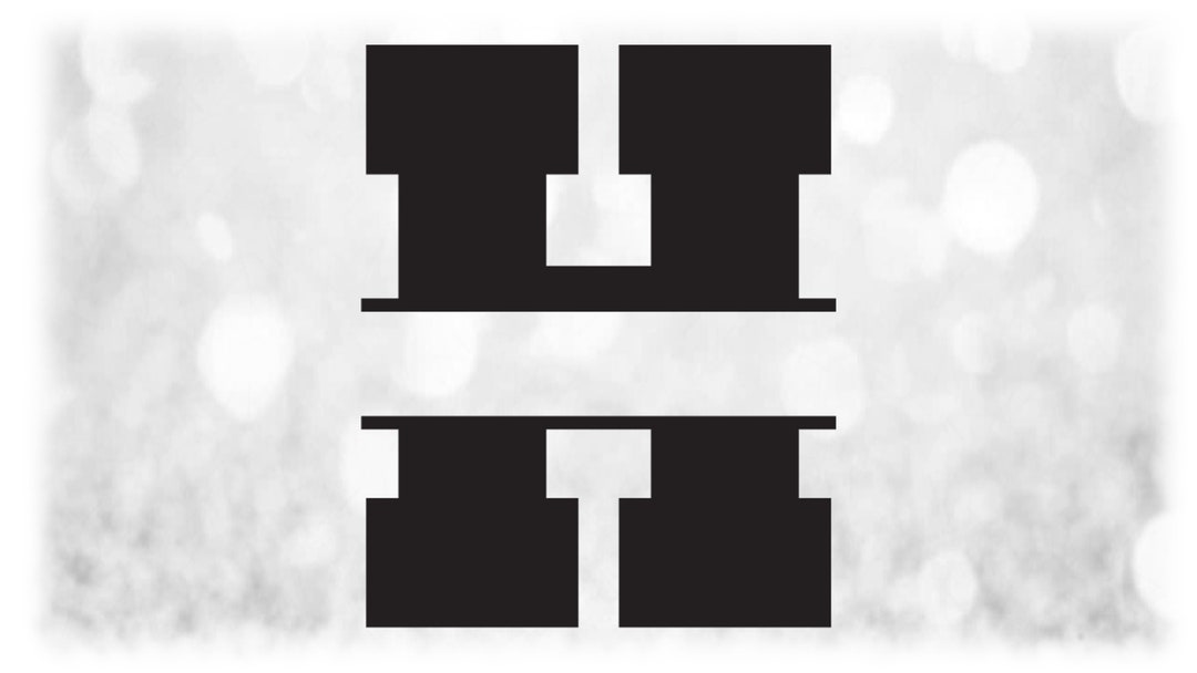 Word Clipart: Single Capital Letter "h" Initial or Monogram in Black ...