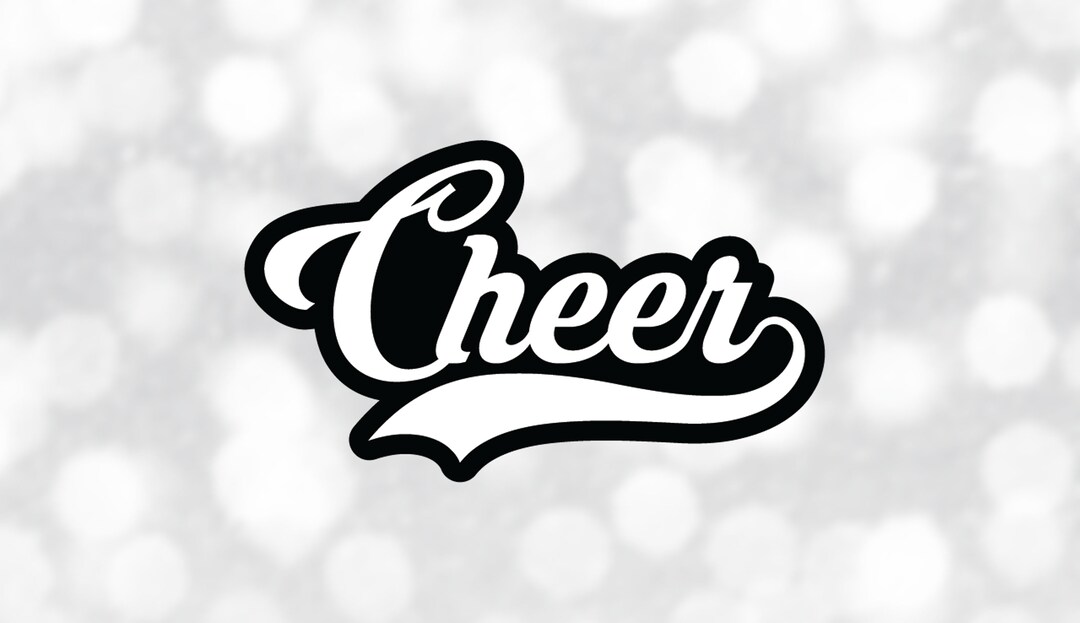 Sports Clipart: White Word "cheer" With Baseball Style Swoosh Stripe ...