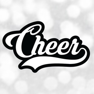 Sports Clipart: White Word "cheer" With Baseball Style Swoosh Stripe ...