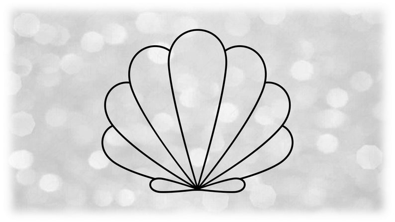 Animal Clipart: Black Clam Shell Silhouette Outline Sea - Etsy