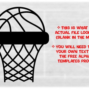 Sports Clipart: Name Frame of Simple Easy Black Basketball Hoop and Net ...