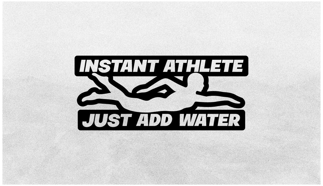 Sports Clipart: Words instant Athlete Just Add Water With Swimmer ...