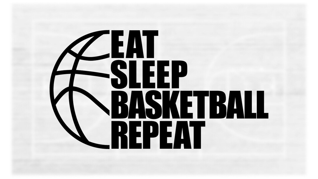 Sports Clipart: Half Black Basketball With Words "eat Sleep Basketball ...
