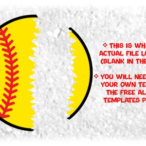 Sports Clipart: Black / Red / Yellow Half Softball Torn / Tears ...