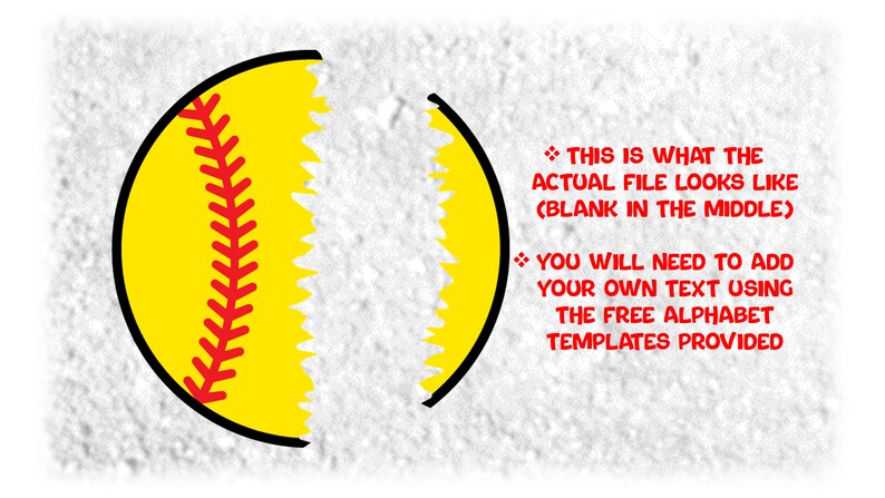 Sports Clipart: Black / Red / Yellow Half Softball Torn / - Etsy