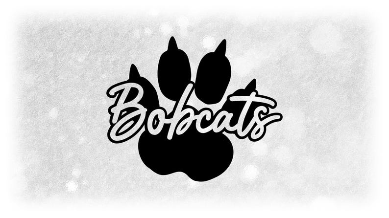 Sports Clipart: Black Script "bobcats" Team Name Cutout of Silhouette ...