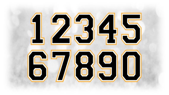 Sports Clipart: Jersey Number Templates on a Single Sheet - Etsy