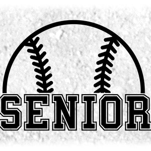 Sports Clipart: Black Half Softball/baseball With Word senior in ...
