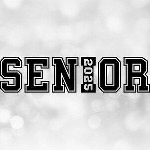 Education Clipart: Black College Varsity Word "senior" With Vertical ...