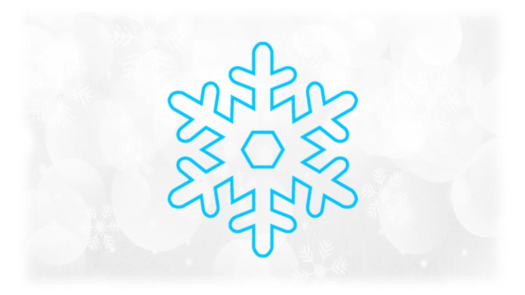 Holiday Clipart: Simple Easy Blue Snowflake Outline Silhouette for ...