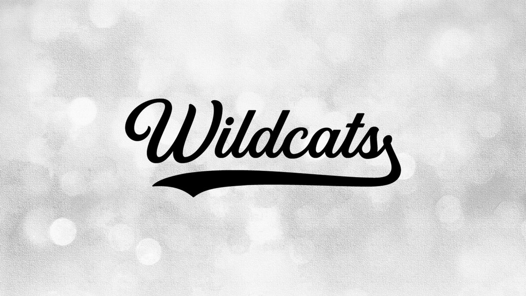 Sports Clipart: Black "wildcats" Team Name in Fancy Script Style With ...