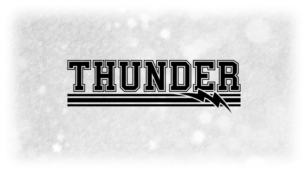 Sports Clipart: Black Bold thunder Team Name in Varsity Style Above ...