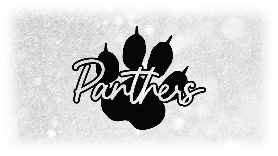 Sports Clipart: Black Script "panthers" Team Name Cutout of Silhouette ...