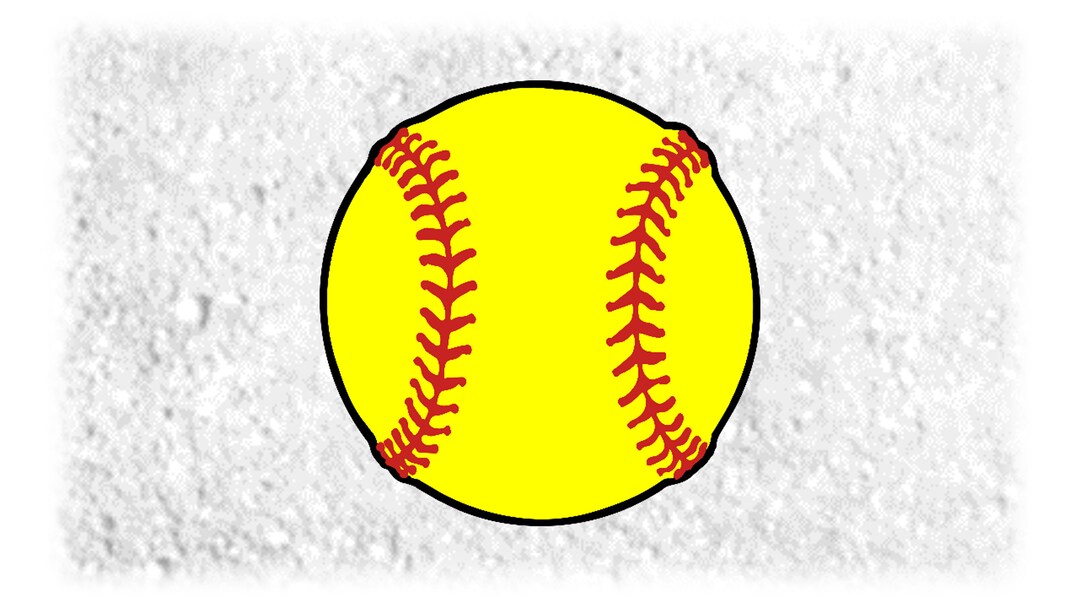 Sports Clipart: Layered Red, Yellow, Black Realistic Softball ...