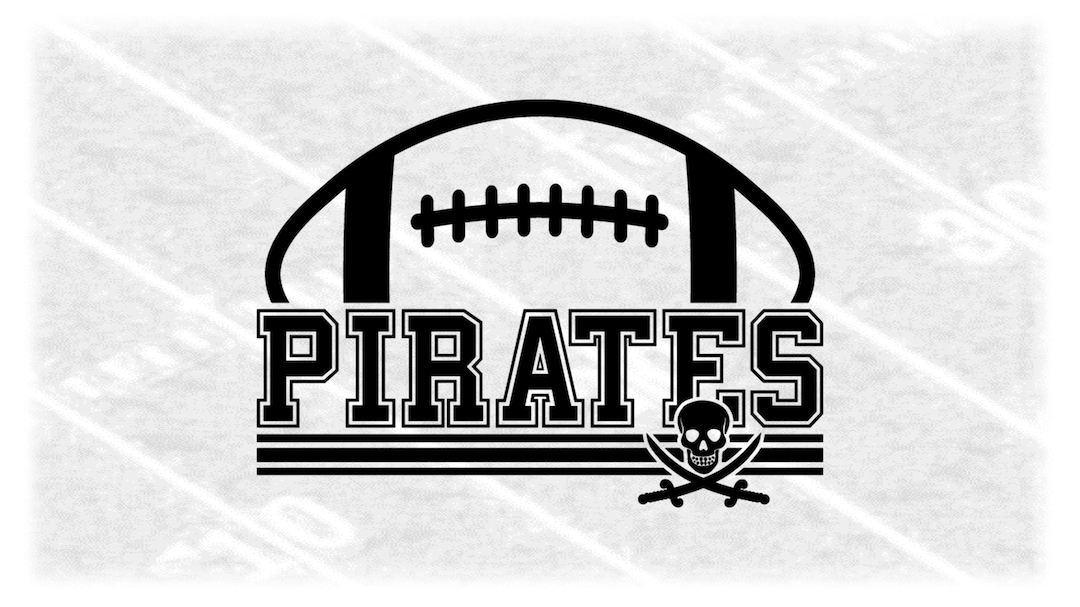 Sports Clipart: Black Half Football With "pirates" Team Mascot Name ...