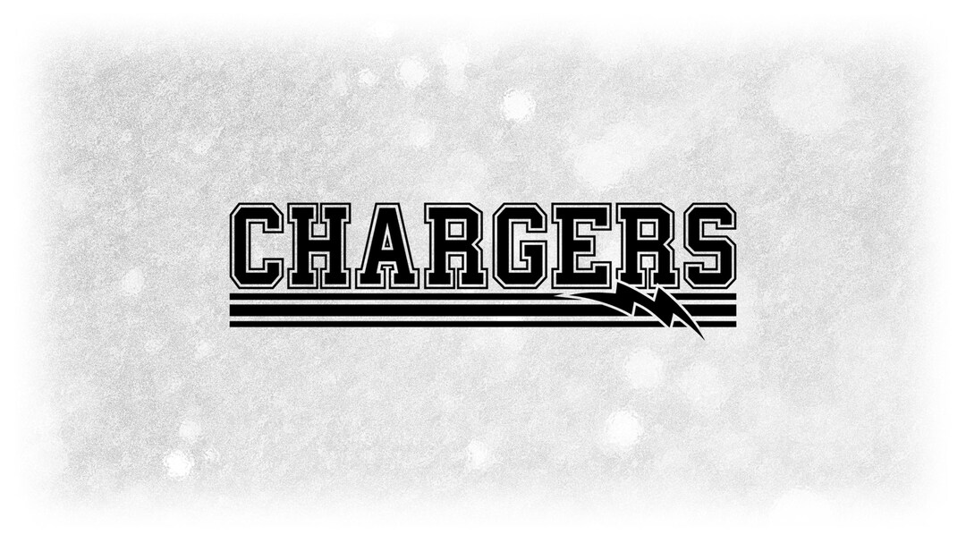 Sports Clipart: Black Bold "chargers" Team Name in Varsity Style Above ...